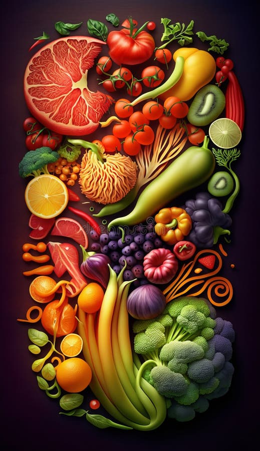 Bursting With Flavor A Group Of Colorful And Tasty Fruits Stock