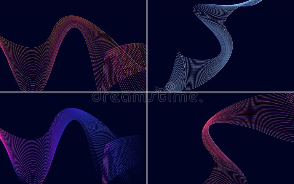 Our Pack of 4 Vector Backgrounds Includes Abstract Waving Lines Stock ...