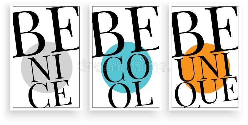Be Nice, Be Cool, Be Unique, Vector Stock Vector - Illustration of life ...