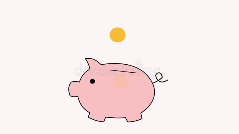 Saving for Retirement Animation Icon Stock Footage - Video of piggybank ...