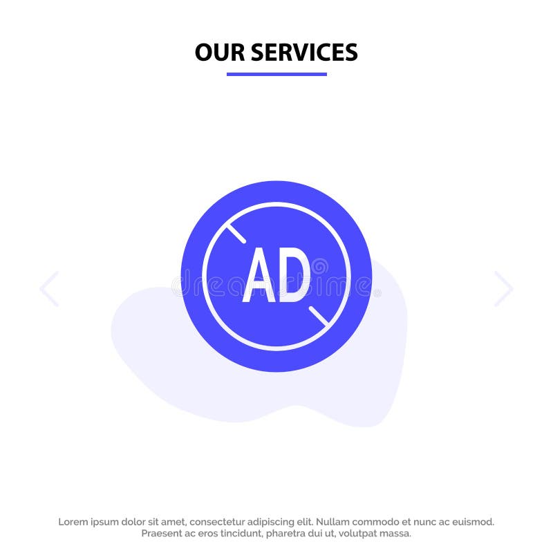 Our Services Ad, Blocker, Ad Blocker, Digital Solid Glyph Icon Web Card ...