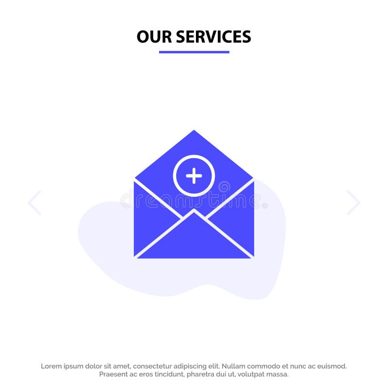 Our Services Add, Add-Mail, Communication, Email, Mail Solid Glyph Icon ...