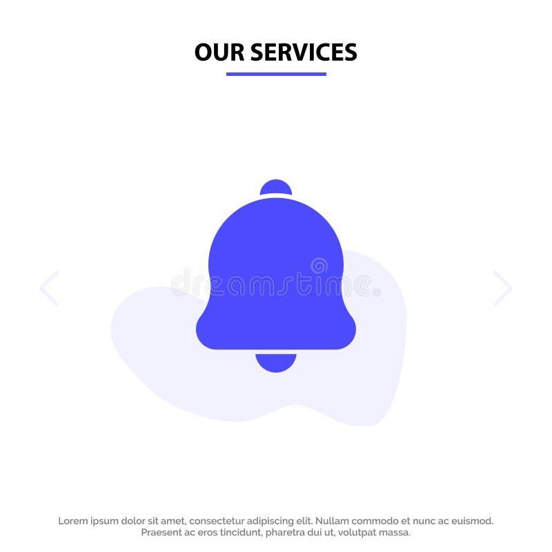 Our Services Alert, Bell, Notification, Sound Solid Glyph Icon Web Card ...
