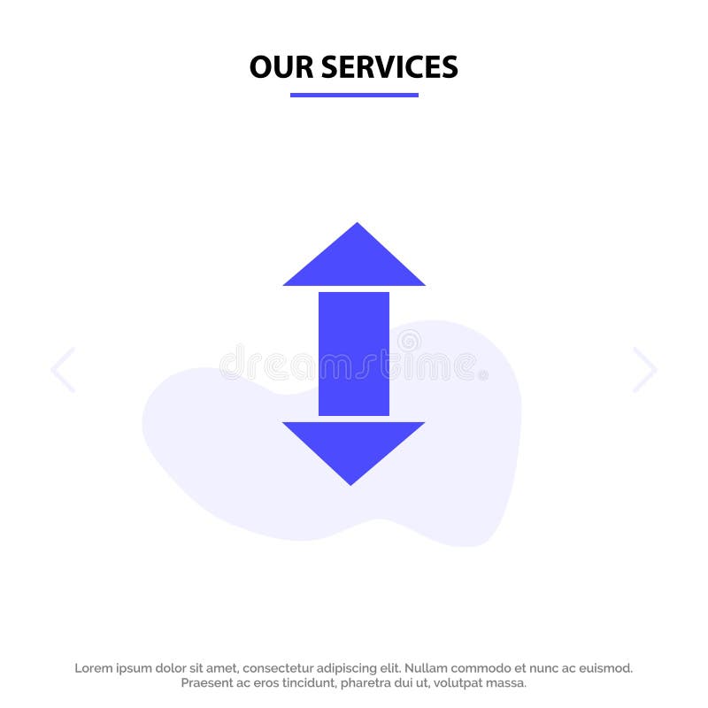 Our Services Arrow, Arrows, Up, Down Solid Glyph Icon Web Card Template ...
