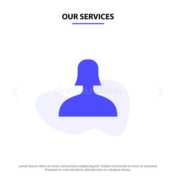 Our Services Avatar, Support, Woman Solid Glyph Icon Web Card Template ...