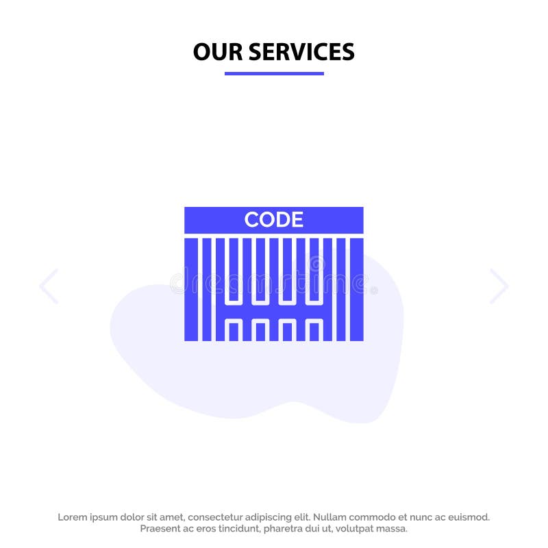 Our Services Bar, Barcode, Code, Shopping Solid Glyph Icon Web Card ...