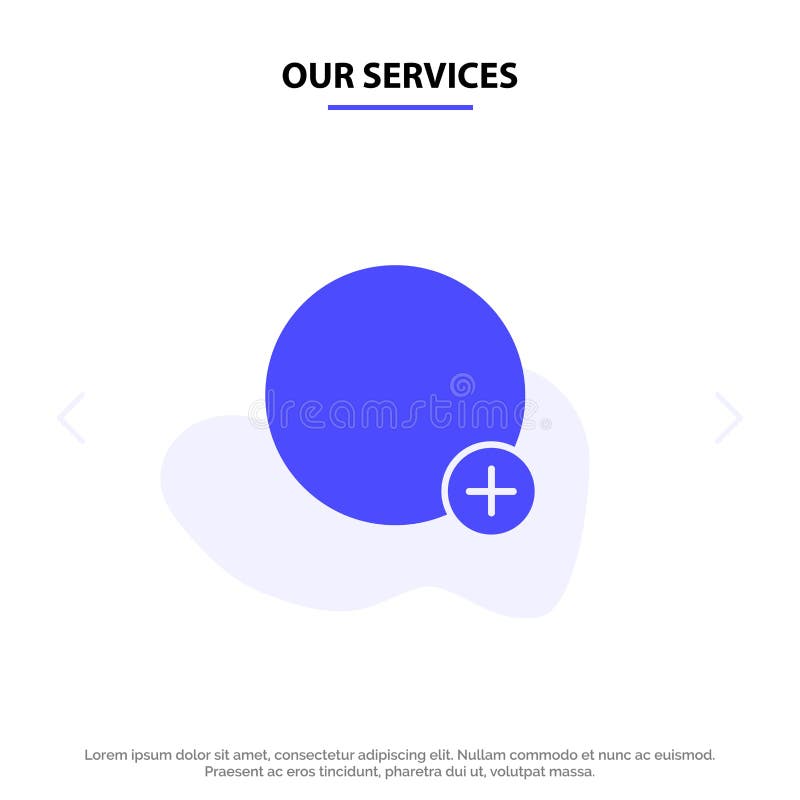 Our Services Basic, Plus, Sign, Ui Solid Glyph Icon Web Card Template ...
