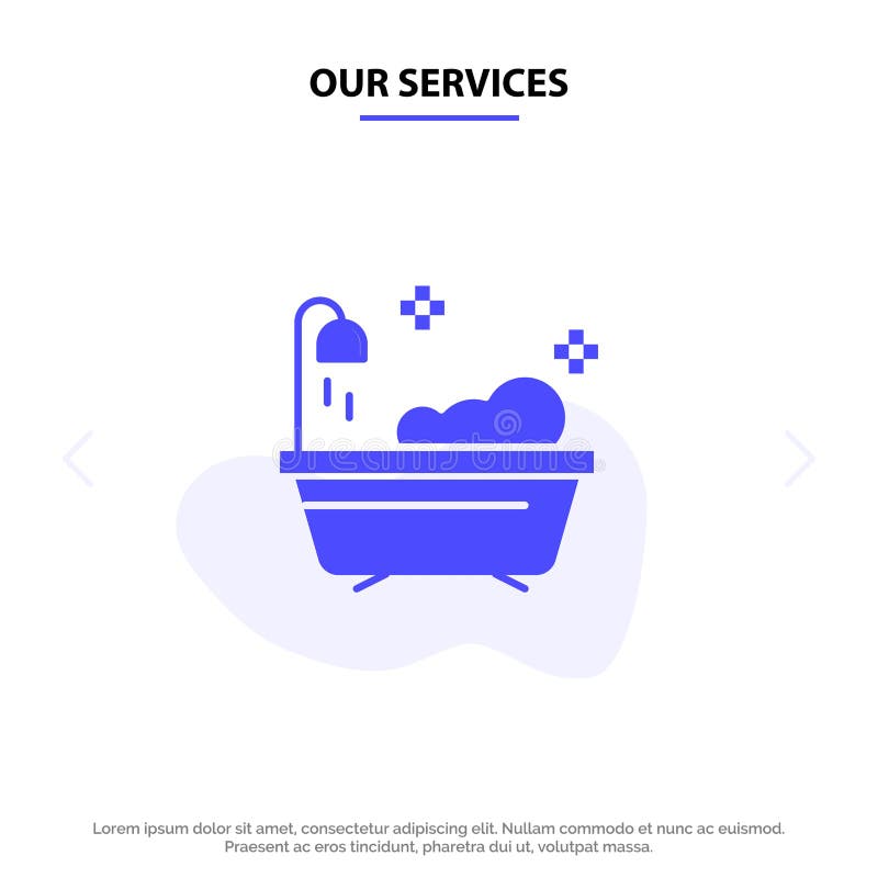 Our Services Bathroom, Clean, Shower Solid Glyph Icon Web Card Template ...
