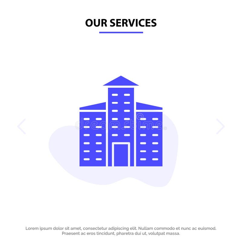 Our Services Building, City, Construction Solid Glyph Icon Web Card ...