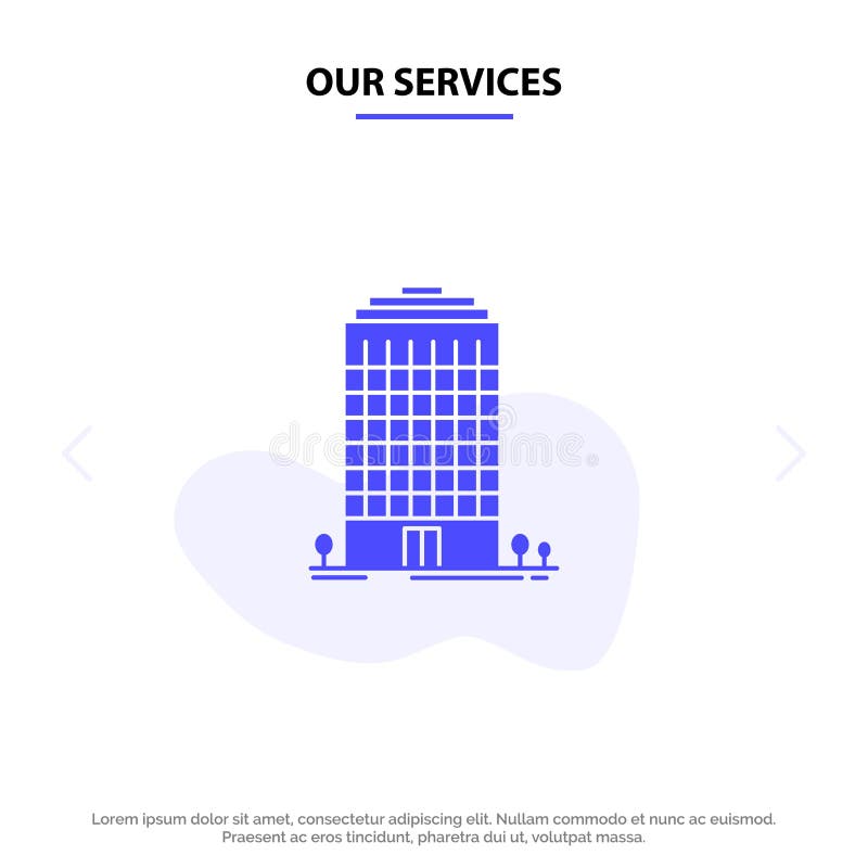 Our Services Building, Office, Tower, Space Solid Glyph Icon Web Card ...