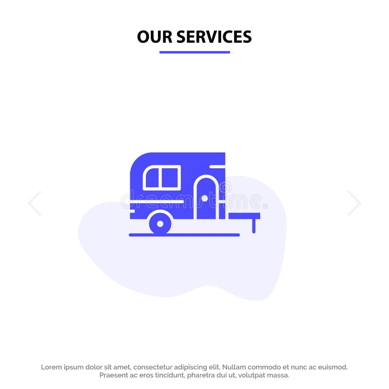 Our Services Caravan, Camping, Camp, Travel Solid Glyph Icon Web Card ...