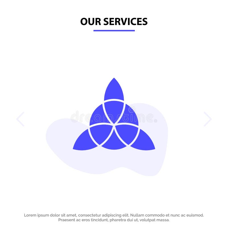 Our Services Celtic, Ireland, Flower Solid Glyph Icon Web Card Template ...