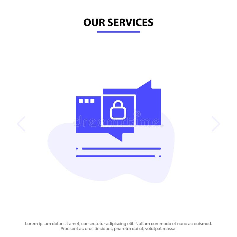 Our Services Chat, Chatting, Security, Secure Solid Glyph Icon Web Card ...