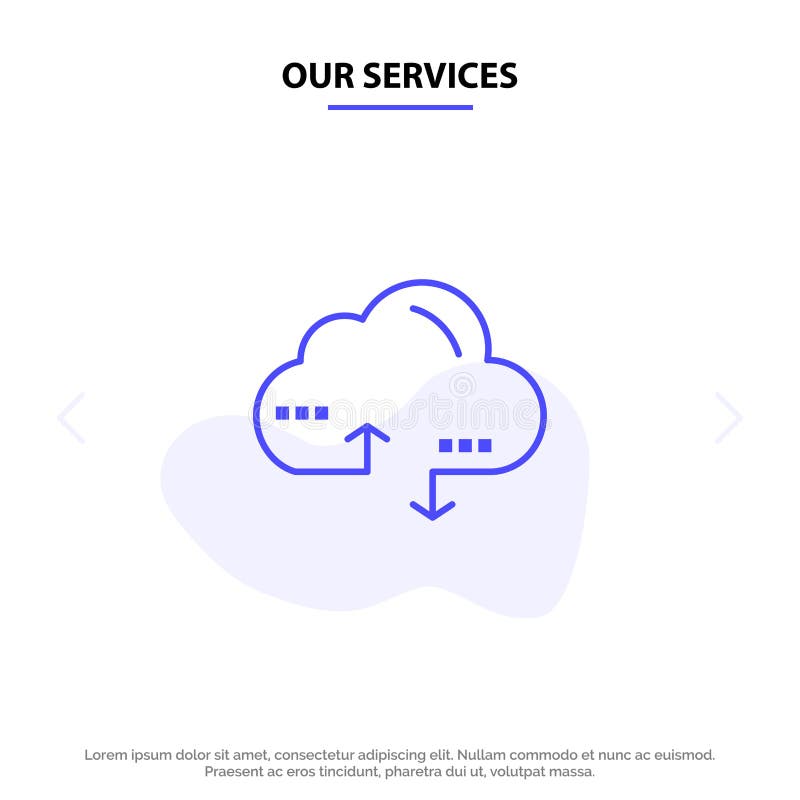 Our Services Cloud, Computing, Link, Data Solid Glyph Icon Web Card ...