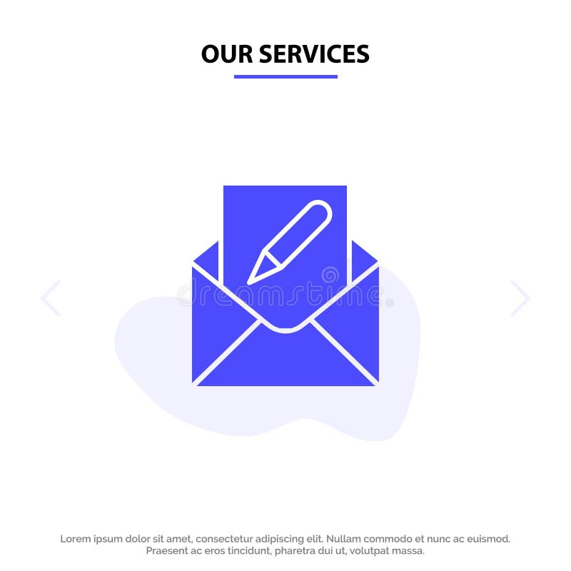 Our Services Compose, Edit, Email, Envelope, Mail Solid Glyph Icon Web ...