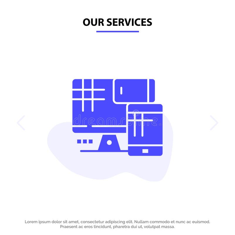 Our Services Computer, Monitor, Cell, Education Solid Glyph Icon Web ...