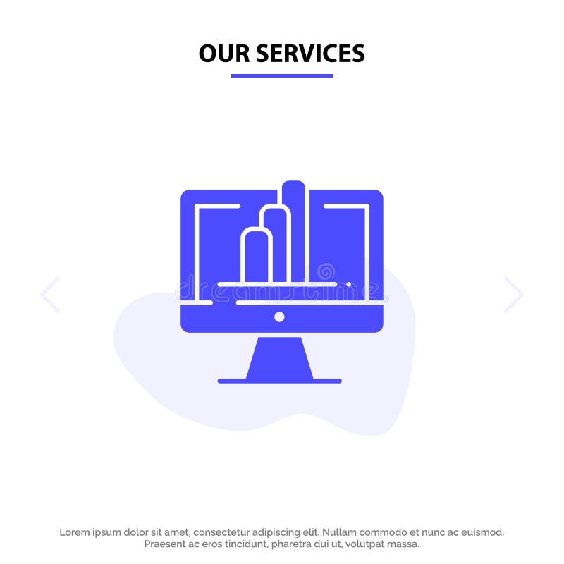 Our Services Computer, Monitor, Shirt, Graph Solid Glyph Icon Web Card ...
