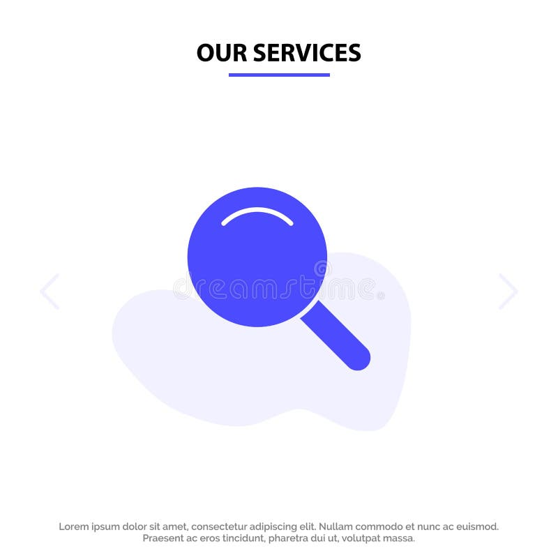 Our Services Expanded, Search, Ui Solid Glyph Icon Web Card Template ...