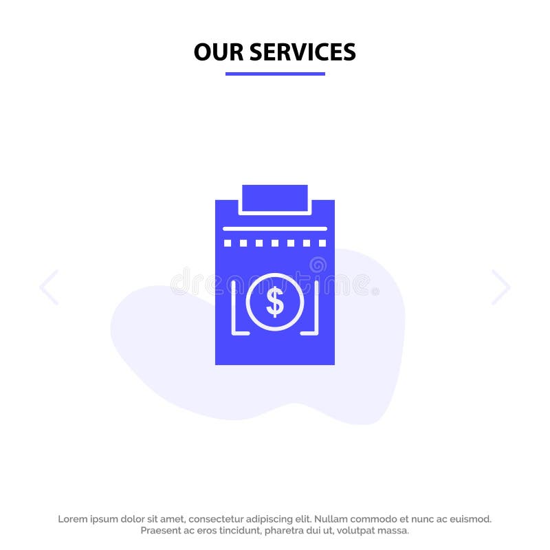 Our Services Expense, Business, Dollar, Money Solid Glyph Icon Web Card ...