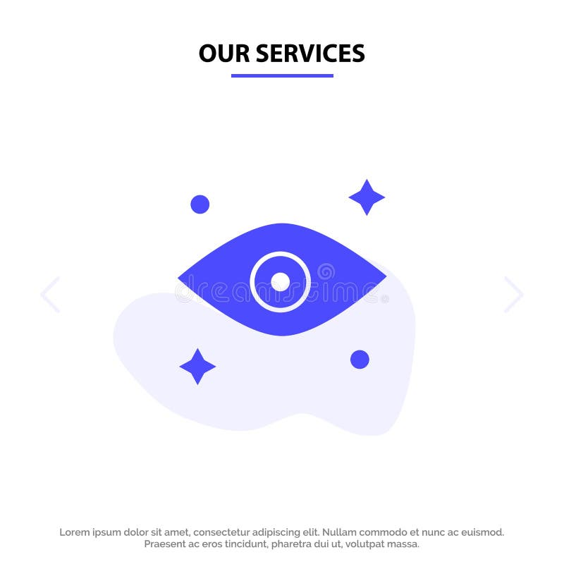 Our Services Eye, Eyes, Watching Solid Glyph Icon Web Card Template ...