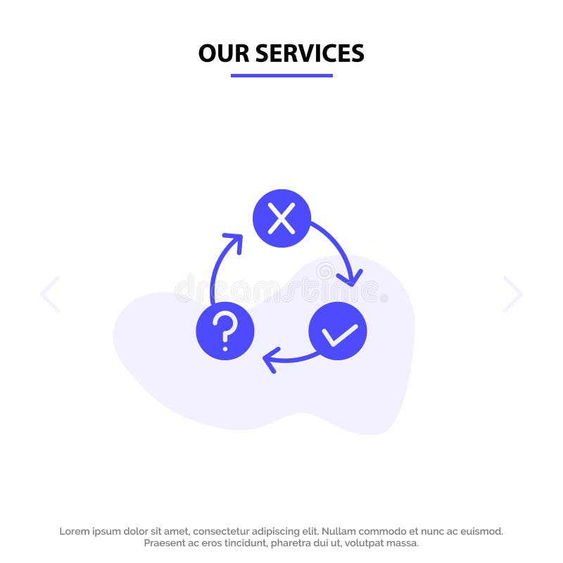 Our Services daily, Flow, Issues, Organization, Realization Solid Glyph ...