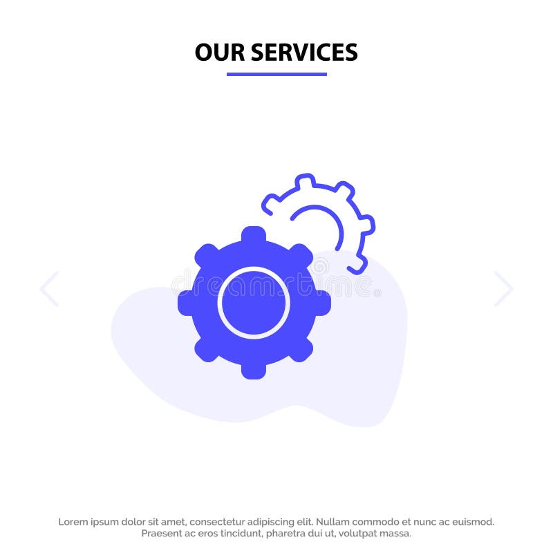 Our Services Gear, Gears, Setting Solid Glyph Icon Web Card Template ...