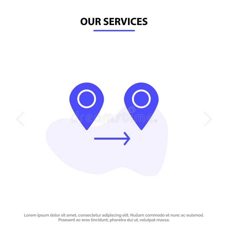 Our Services Gps, Location, Map Solid Glyph Icon Web Card Template ...
