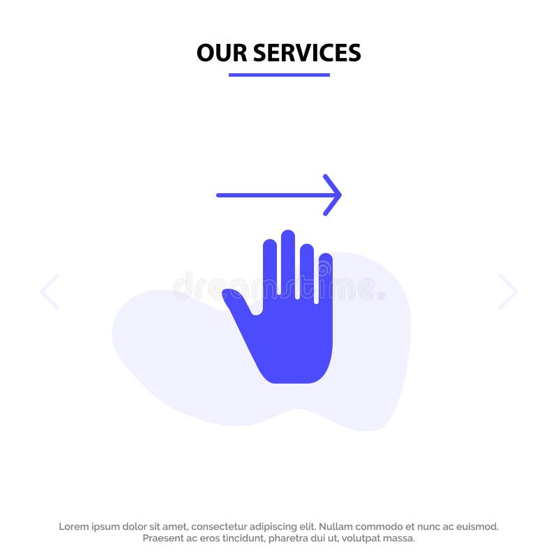Our Services Hand, Arrow, Gestures, Right Solid Glyph Icon Web Card ...