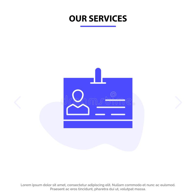 Our Services Id, Card, Identity, Badge Solid Glyph Icon Web Card ...
