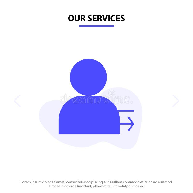 Our Services Man, Arrow, Left, Right Solid Glyph Icon Web Card Template ...
