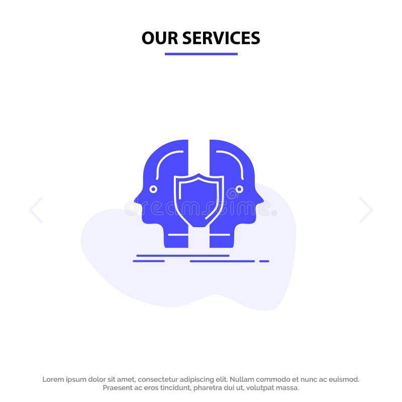 Our Services Man, Face, Dual, Identity, Shield Solid Glyph Icon Web ...