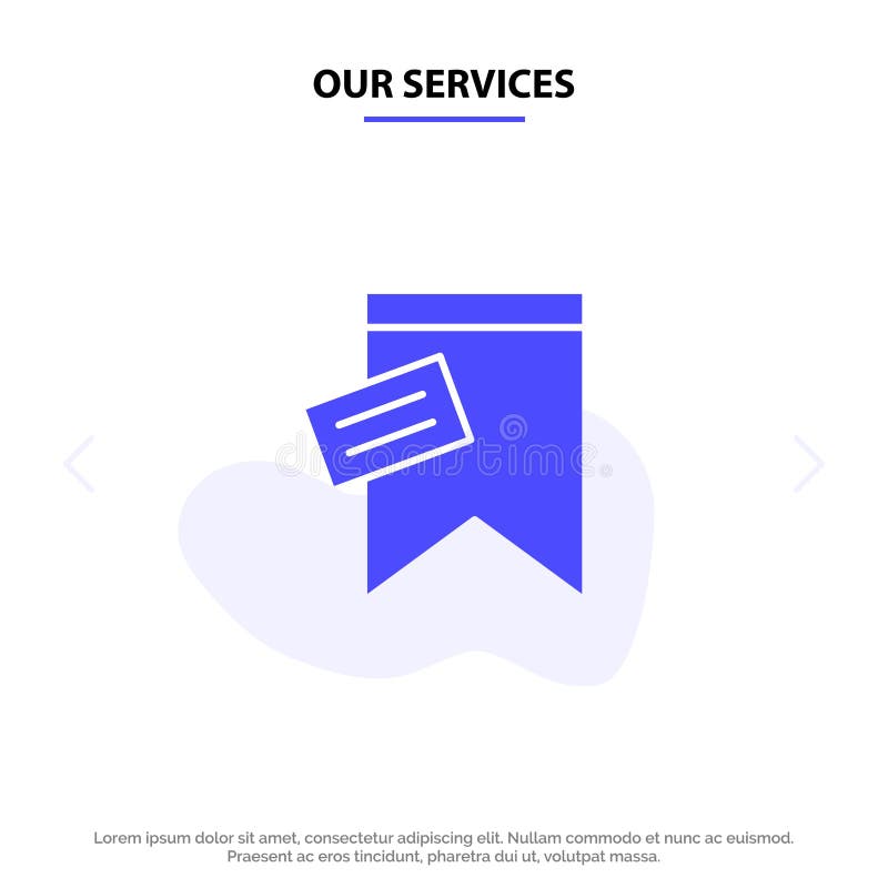 Our Services Mark, Tag, Sign, Text Solid Glyph Icon Web Card Template ...