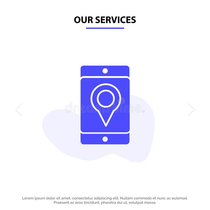 Our Services Mobile, Cell, Map, Location Solid Glyph Icon Web Card ...