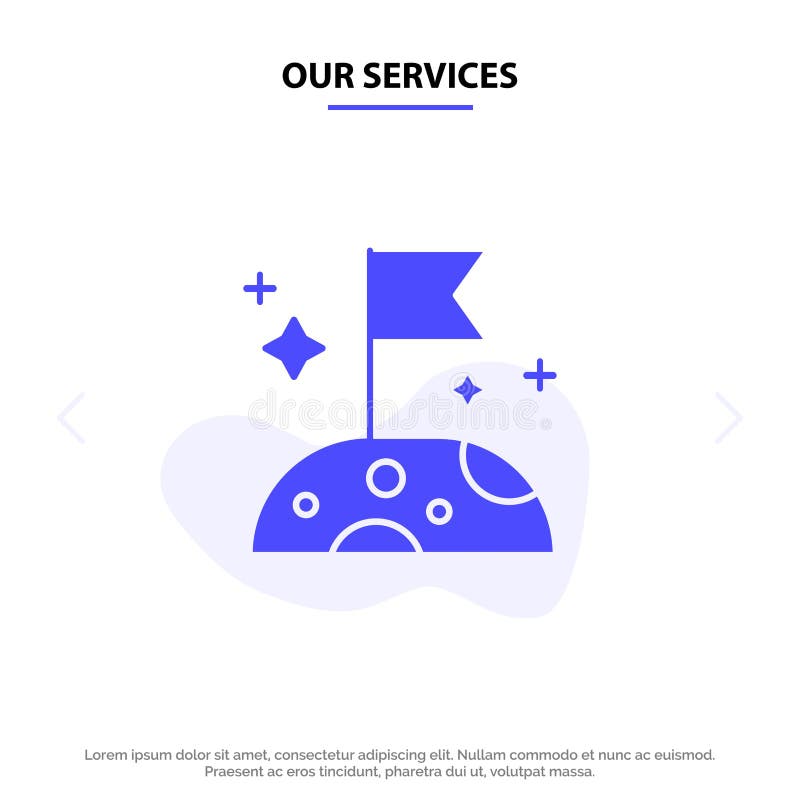 Our Services Moon, Slow, Space Solid Glyph Icon Web Card Template Stock ...