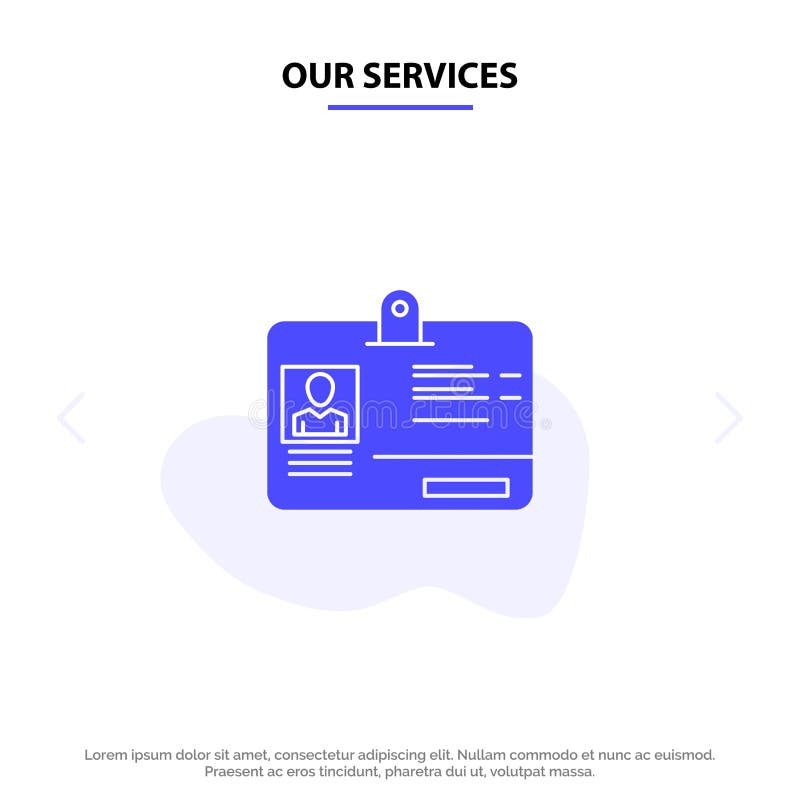 Our Services Pass, Card, Identity, Id Solid Glyph Icon Web Card ...