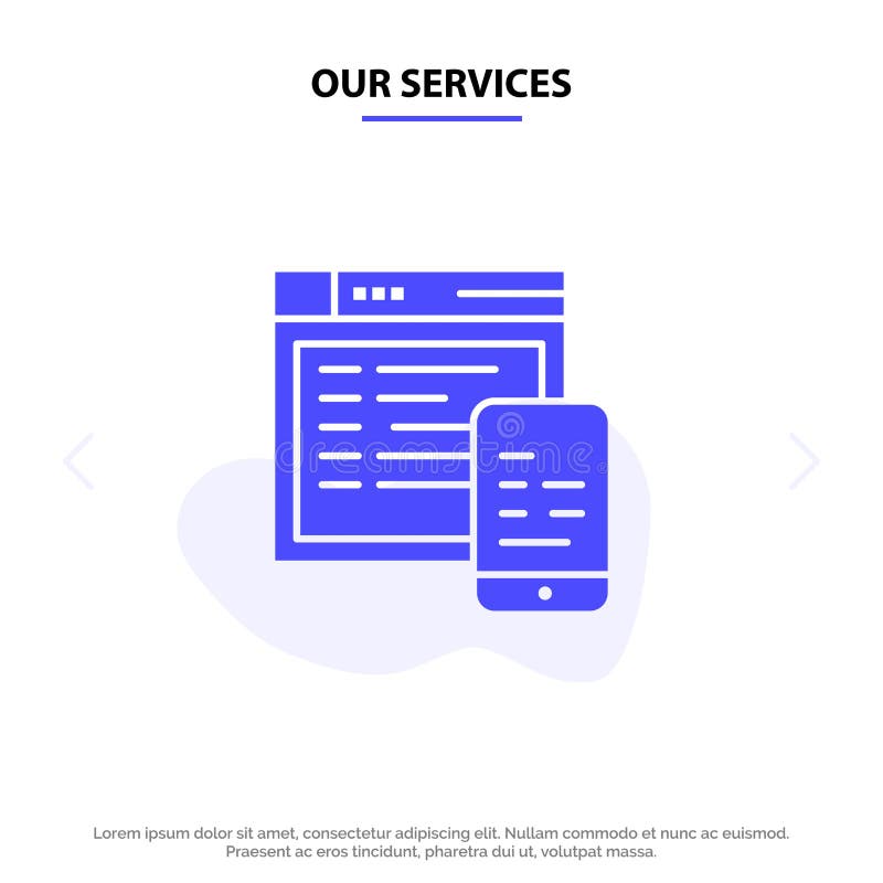 Our Services Responsive, Design, Website, Mobile Solid Glyph Icon Web ...