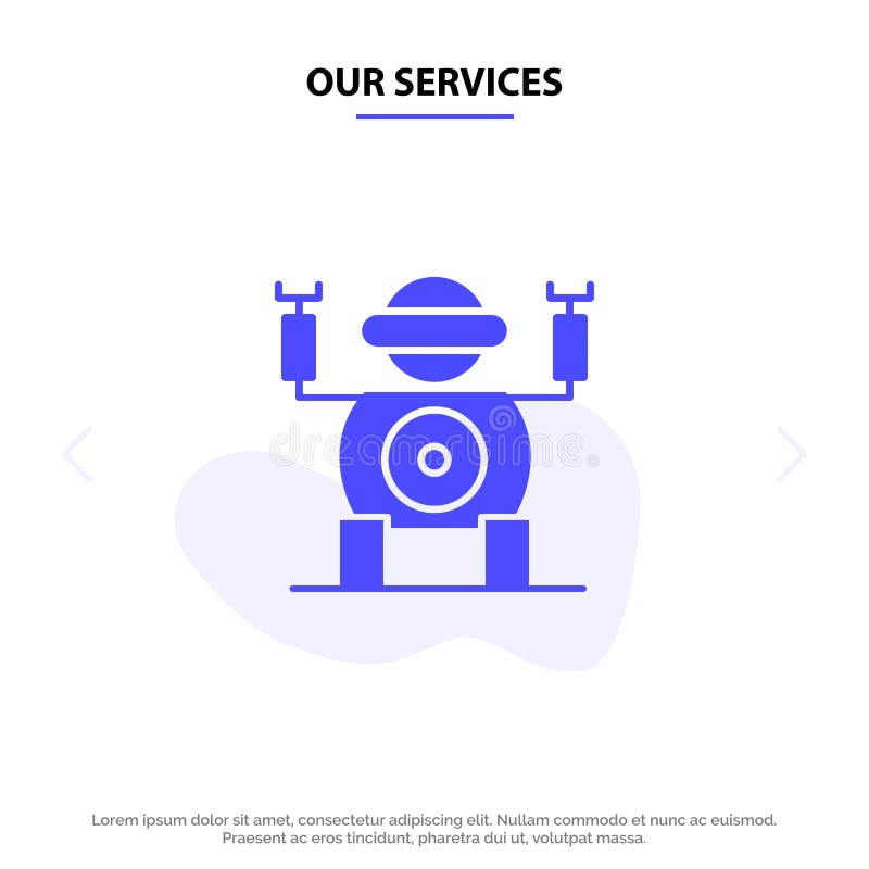 Our Services Robot, Technology, Toy Solid Glyph Icon Web Card Template ...