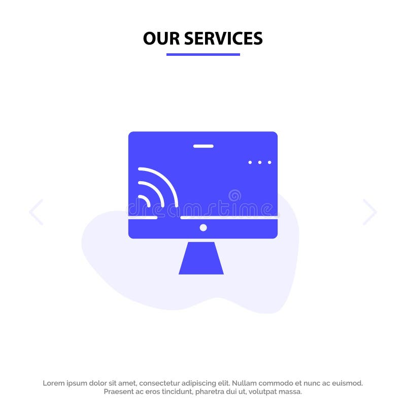 Our Services Screen, Monitor, Screen, Wifi Solid Glyph Icon Web Card ...