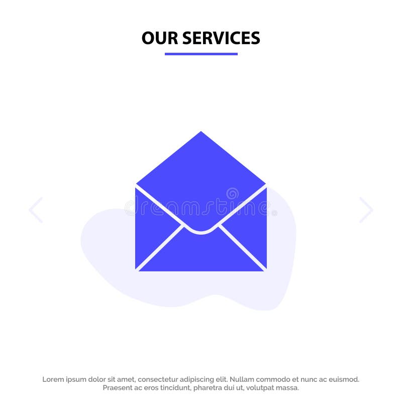 Our Services Sms, Email, Mail, Message Solid Glyph Icon Web Card ...