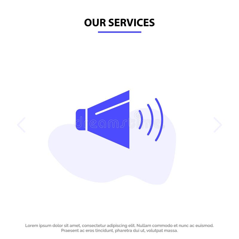 Our Services Sound, Speaker, Volume, on Solid Glyph Icon Web Card ...