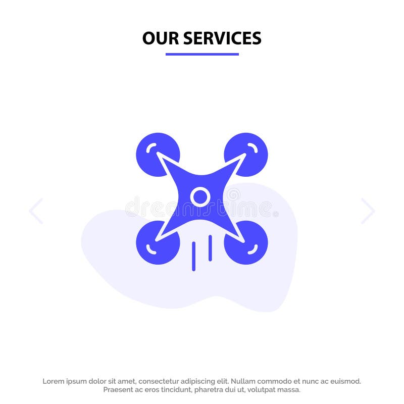 Our Services Technology, Drone, Camera, Image Solid Glyph Icon Web Card Template Stock Vector ...