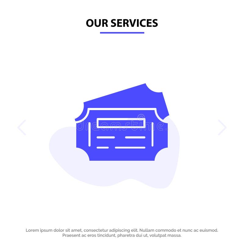 Our Services Train, Ticket, Station Solid Glyph Icon Web Card Template ...