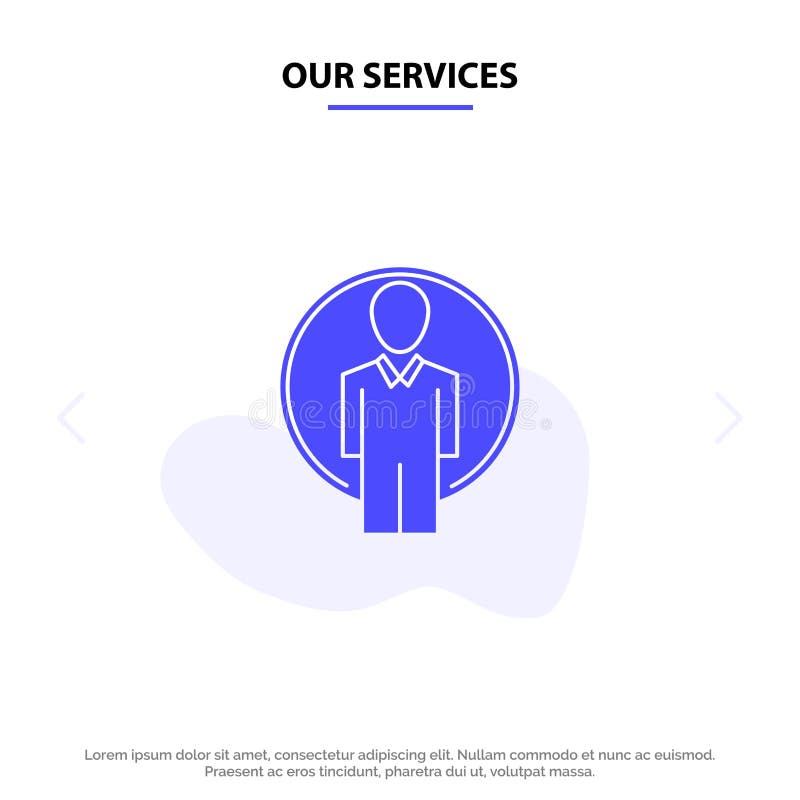 Our Services User, Id, Login, Image Solid Glyph Icon Web Card Template ...