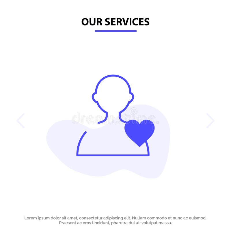 Our Services User, Love, Heart Solid Glyph Icon Web Card Template Stock ...