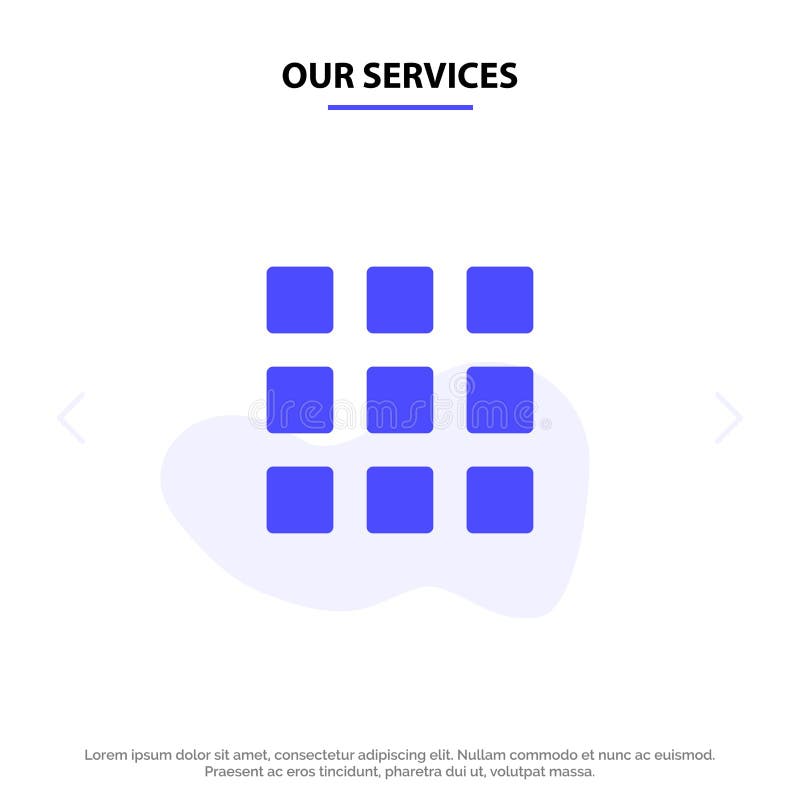 Our Services Web, Grid, Shape, Squares Solid Glyph Icon Web Card ...