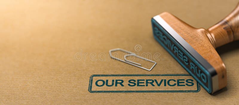 Our services, web header. stock illustration. Illustration of benefits ...