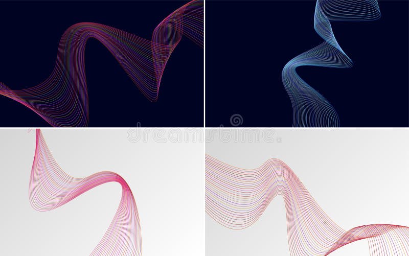 Our Set of 4 Vector Backgrounds Includes Abstract Waving Lines and Wave ...