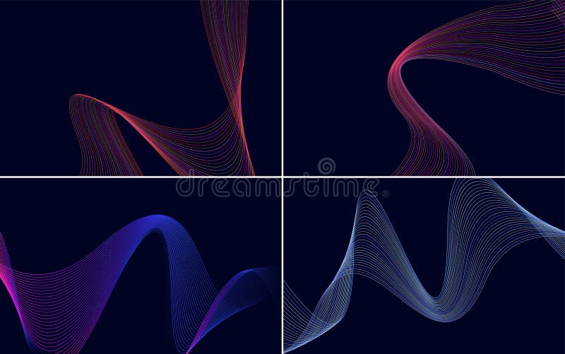 Our Set of 4 Vector Line Backgrounds Adds a Professional Touch Stock ...