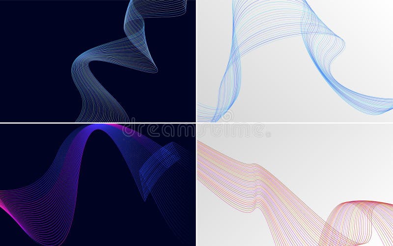Our Set of 4 Vector Line Backgrounds Adds a Professional Touch Stock ...