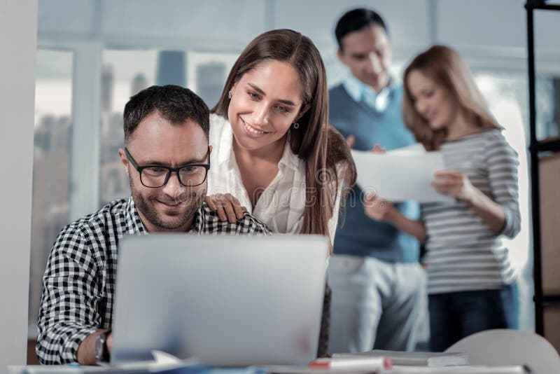 Overjoyed Man Working on His Laptop Stock Photo - Image of network ... Overjoyed Man Working on His Laptop Stock Photo - Image of network ...